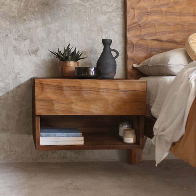 Buró Flotante de Madera Parota | Línea Mandarina | Muebla